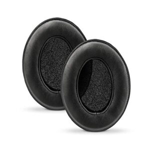 brainwavz sheepskin ear pads for ath m50x, m50xbt, m40x, hyperx, shure, turtle beach, akg, ath, philips, jbl, fostex replacement memory foam earpads & fits many headphones (see list), leather oval