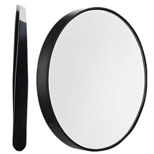 10x magnifying makeup mirror, round mirror 2 suction cups facial makeup cosmetic absorption shaving home makeup travel essential(diameter 3.46 inches)