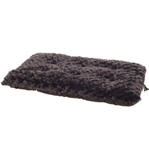 pet bed – 36x24 dog pillow and crate pad with faux fur sleep surface and non-slip bottom – machine washable dog bed by petmaker (brown)