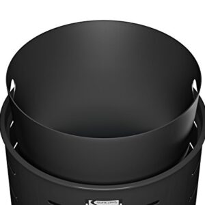 Suncast Commercial 35 Gallon Metal Outdoor Trash Can, Black