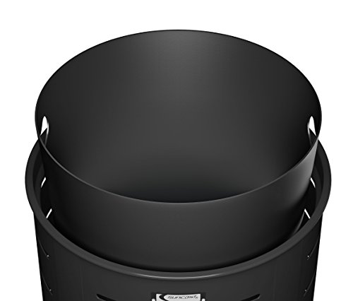 Suncast Commercial 35 Gallon Metal Outdoor Trash Can, Black