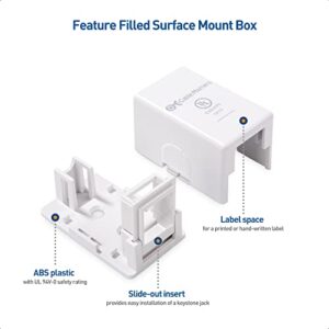 Cable Matters UL Listed 5-Pack 1-Port Keystone Jack Surface Mount Box in White