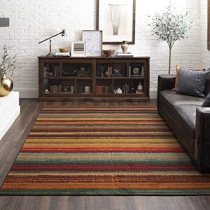 mohawk home avenue stripe area rug, 7'6" x 10', brown/tan