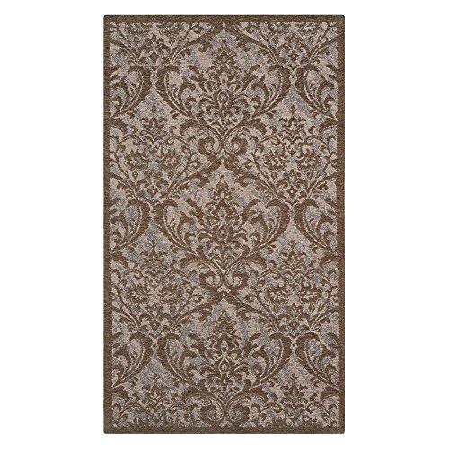 Nourison Damask Vintage Grey 8' x 10' Area -Rug, Easy -Cleaning, Non Shedding, Bed Room, Living Room, Dining Room, Kitchen (8x10)