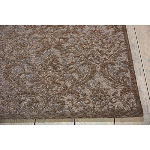 Nourison Damask Vintage Grey 8' x 10' Area -Rug, Easy -Cleaning, Non Shedding, Bed Room, Living Room, Dining Room, Kitchen (8x10)