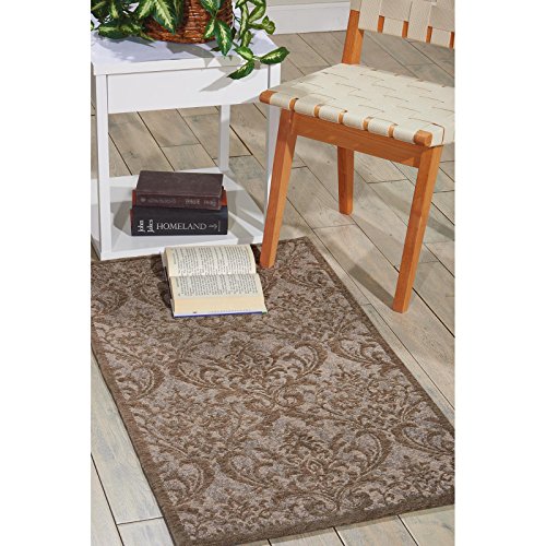 Nourison Damask Vintage Grey 8' x 10' Area -Rug, Easy -Cleaning, Non Shedding, Bed Room, Living Room, Dining Room, Kitchen (8x10)