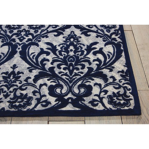 Nourison Damask Vintage Grey 8' x 10' Area -Rug, Easy -Cleaning, Non Shedding, Bed Room, Living Room, Dining Room, Kitchen (8x10)