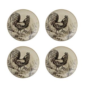 Pfaltzgraff Homespun Rooster 16-Piece Dinnerware Set, Service for 4 Brown