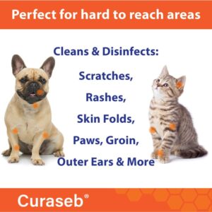 BEXLEY LABS Curaseb Medicated Topical Wipes for Dogs & Cats - Relieve Skin Issues, Hot Spots & Acne - 50 Wipes