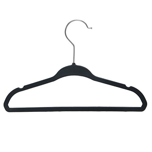 BriaUSA Kids Baby Clothes Hangers Black Steel Hooks –Ultra Slim, Sturdy Saves You Extra Space – Set of 10