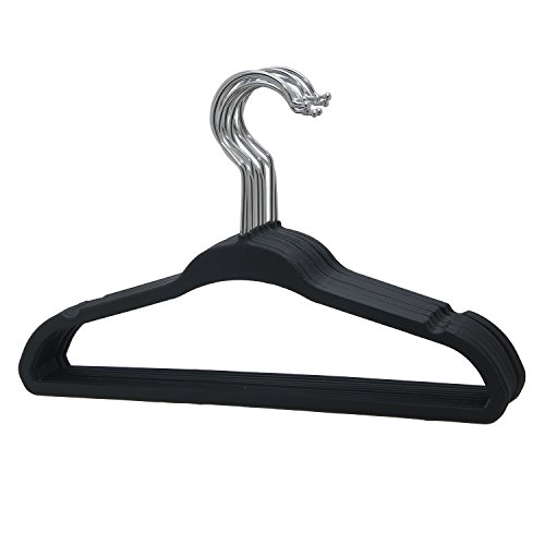 BriaUSA Kids Baby Clothes Hangers Black Steel Hooks –Ultra Slim, Sturdy Saves You Extra Space – Set of 10