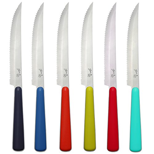 Cambridge Silversmiths Fiesta 6 Piece Merengue Steak Knives, 0