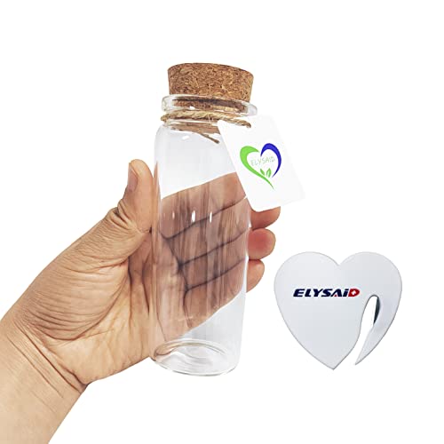 ELYSAID 2pcs Empty Clear Glass Bottles Vials with Cork Stopper Storage Jars 47mm Bottle Diameter (47x120x33mm 150ml)