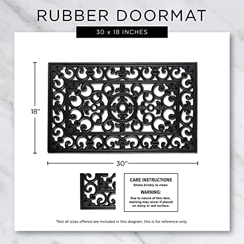 DII Rubber Doormats Collection All Weather, 18x30, Lattice