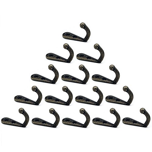 Richohome 15 Pcs Bronze Vintage Wall Mounted Small Single Hook Hangers