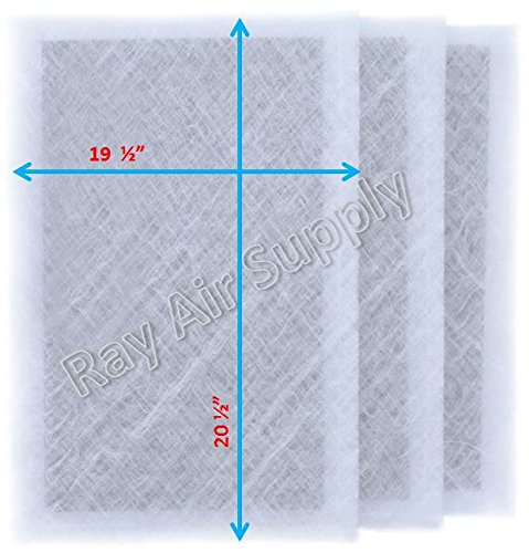 RAYAIR SUPPLY 22x22 Dynamic Air Cleaner Replacement Filter Pads 22 x 22 Refills (3 Pack) White