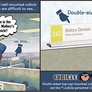 Cubicle X-Ray Vision 8" X 2" Double-Sided Office Cubicle Nameplate Sign Frame (12 Pack)