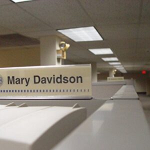 Cubicle X-Ray Vision 8" X 2" Double-Sided Office Cubicle Nameplate Sign Frame (12 Pack)