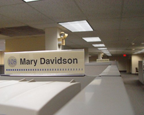 Cubicle X-Ray Vision 8" X 2" Double-Sided Office Cubicle Nameplate Sign Frame (12 Pack)