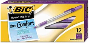 round stic grip xtra comfort ballpoint pen, purple ink, 1.2mm, medium, dozen