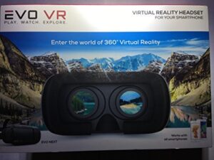 evo vr - virtual reality headset for all smartphones - ios & android - black color