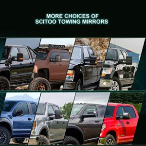 SCITOO Towing Mirrors fit for Chevy for GMC Pickup Truck 2003-2007 for Chevy for GMC for Silverado for Sierra Power Heated Signal Telescopic Pair Mirrors GM1320355 GM1321355