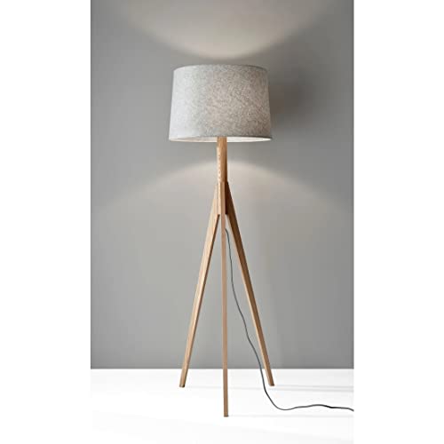 Adesso Home 3208-12 Transitional One Light Floor Lamp from Eden Collection in Bronze/Dark Finish, 18.00 inches, 59.25 in