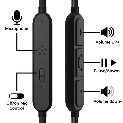 GEEKRIA Audio Cable with Mic Compatible with Bose SoundTrue II, SoundLink II, SoundLink On-Ear Cable, 2.5mm Aux Replacement Stereo Cord with Inline Microphone and Volume Control (4 ft/1.2 m)