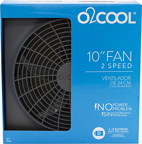 O2COOL FD10101 Battery Operated 10IN Portable Fan