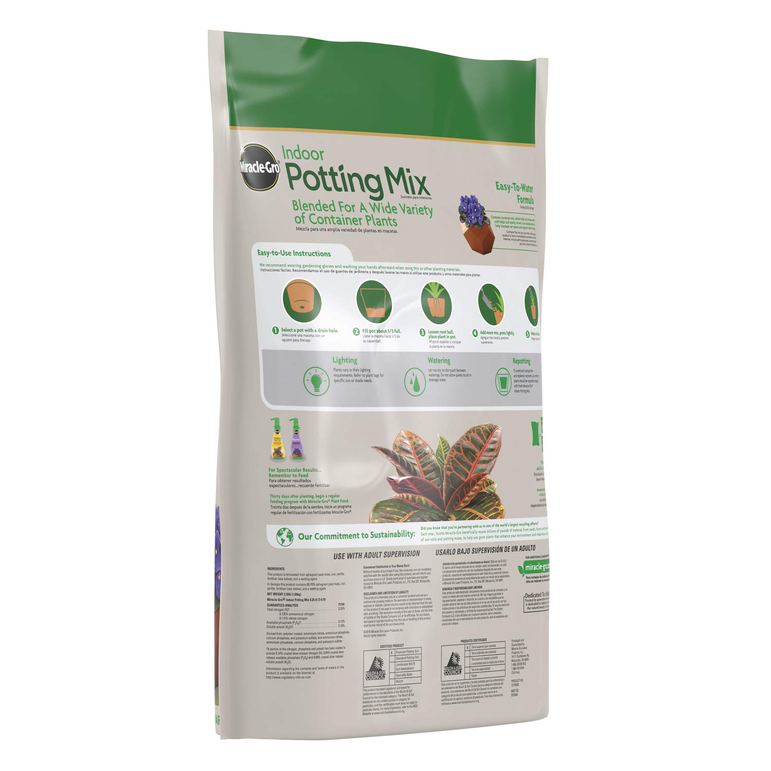 Miracle-Gro Indoor Potting Mix 6 qt., Grows beautiful Houseplants