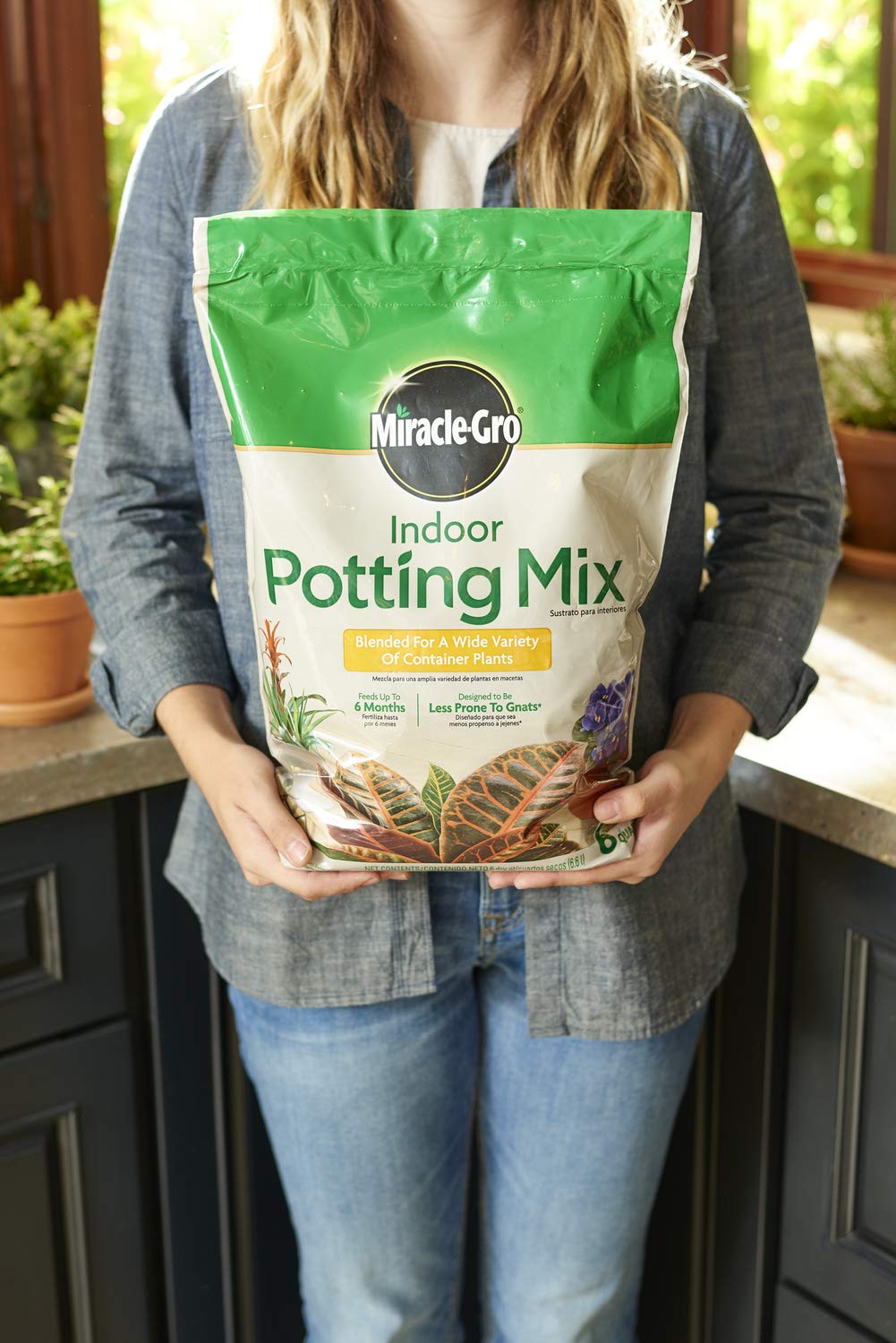 Miracle-Gro Indoor Potting Mix 6 qt., Grows beautiful Houseplants