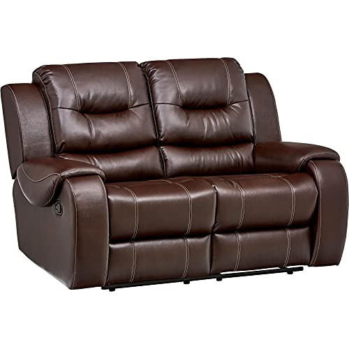 Cambridge Clark Double Reclining Love Seats Living Room Furniture, Brown