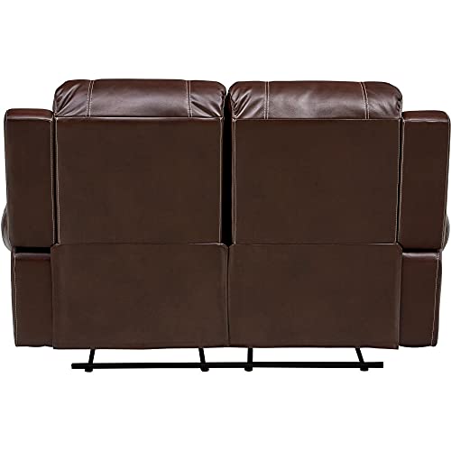 Cambridge Clark Double Reclining Love Seats Living Room Furniture, Brown