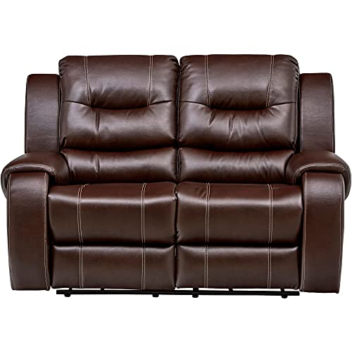 Cambridge Clark Double Reclining Love Seats Living Room Furniture, Brown