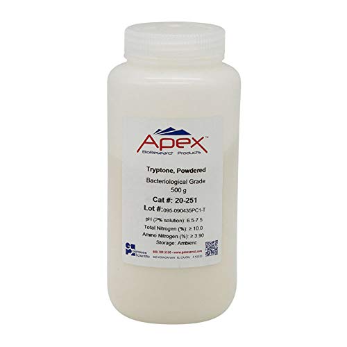 500g Bacto-Grade Apex Tryptone, Bacteriological Microbiology Grade, Powdered, 500g/Unit