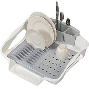 creativeware, grey/white ultimate dish rack