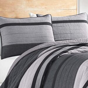 Nautica - Sham, Cotton Reversible Bedding with Envelope Closure, Pre-Washed for Added Softness, Stylish Home Decor (Vessey Grey, 20" x 26")