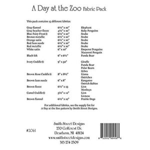 Smith Street Designs A Day at The Zoo Fabric Pack Pattern