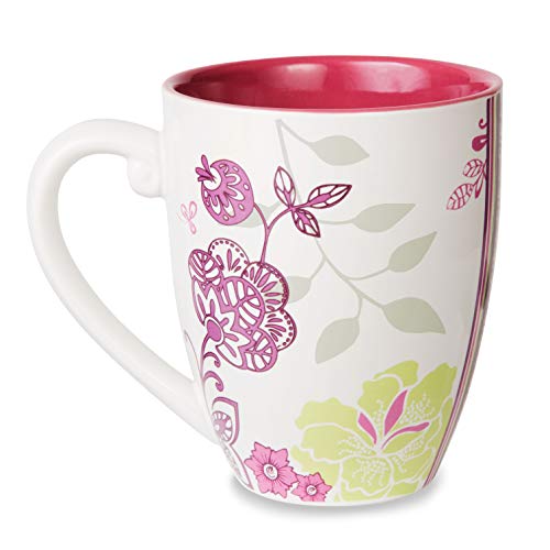 Pavilion Gift Company Mark My Words Mimi Floral Butterfly Grandma Coffee Tea Mug, Large, Pink, 20 ounces