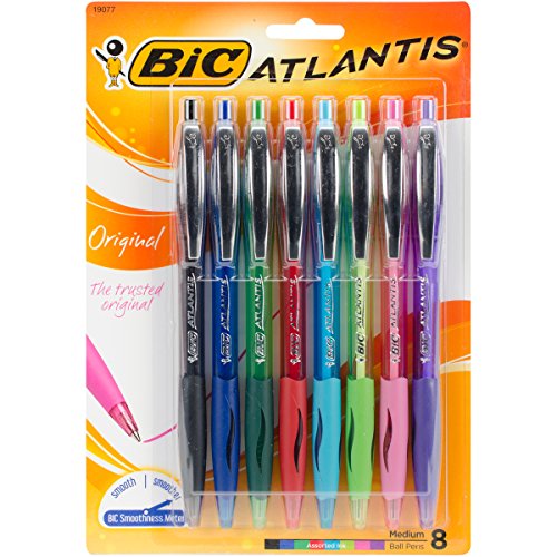 Bic Atlantis Original Retractable Ballpoint Pens 8/pkg-assorted