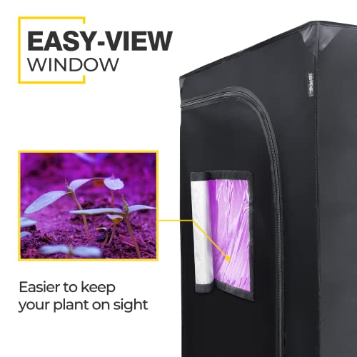 iPower GLTENTXS3 Grow Tent with Reflective Mylar 32" x 32" x 63" Indoor Hydroponic Water-Resistant Complete System, Black