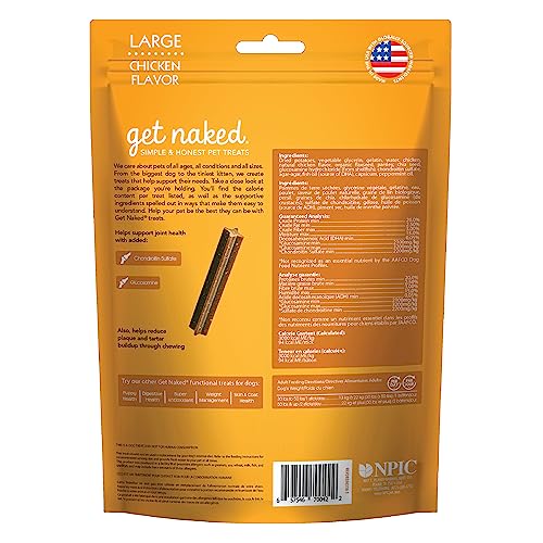 Get Naked Grain Free 1 Pouch 6.6 Oz Joint Health Dental Chew Sticks, Large