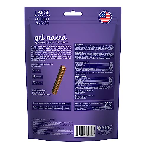 Get Naked Grain Free 1 Pouch 6.6 Oz Digestive Health Dental Chew Sticks, Large