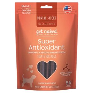 get naked grain free 1 pouch 6.2 oz super antioxidant dental chew sticks, small