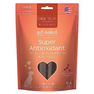 get naked grain free 1 pouch 6.6 oz super antioxidant dental chew sticks, large