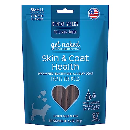 Get Naked Grain Free 1 Pouch 6.2 Oz Skin & Coat Dental Chew Sticks, Small