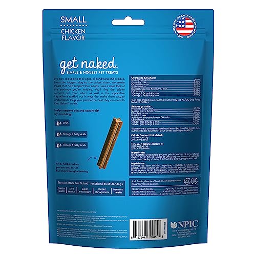 Get Naked Grain Free 1 Pouch 6.2 Oz Skin & Coat Dental Chew Sticks, Small