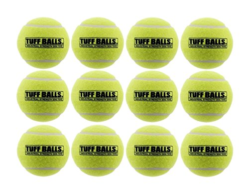 PetSport Tennis Ball Dog Toys | 6 Pack Medium (2.5") Pet Safe Non-Toxic Industrial Strength Felt & Rubber Tuff Balls | Play Fetch, Launch, Chuck or Toss at Dog Park