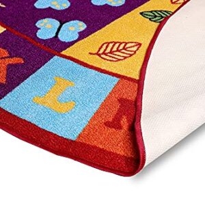 Furnish my Place 740 ABC with Numbers ABC Area Rug for Kids, Educational Alphabet Letter & Numbers, Multicolor (6'6"x9'2" Oval)