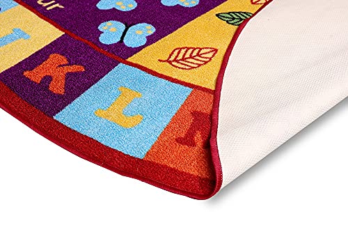 Furnish my Place 740 ABC with Numbers ABC Area Rug for Kids, Educational Alphabet Letter & Numbers, Multicolor (6'6"x9'2" Oval)